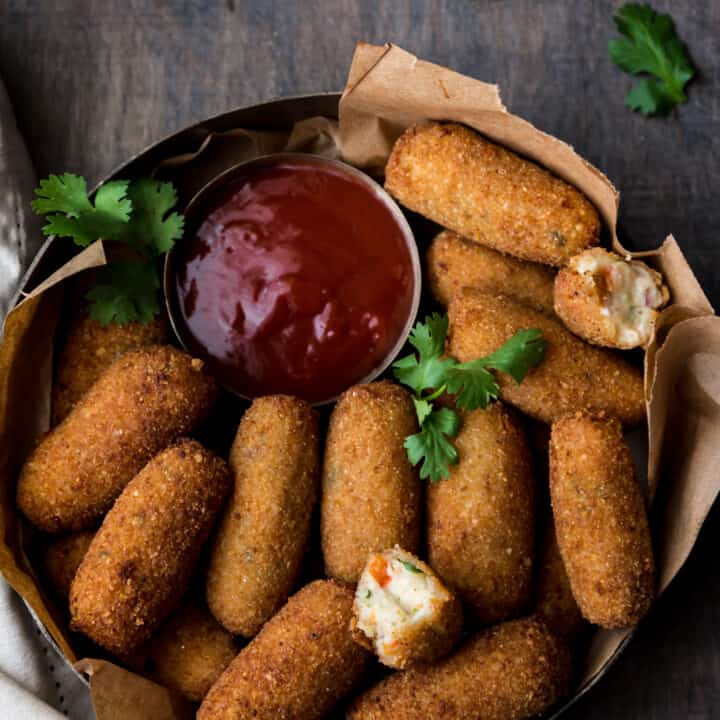 Mashed Potato and Veggie Croquettes - Shweta in the Kitchen
