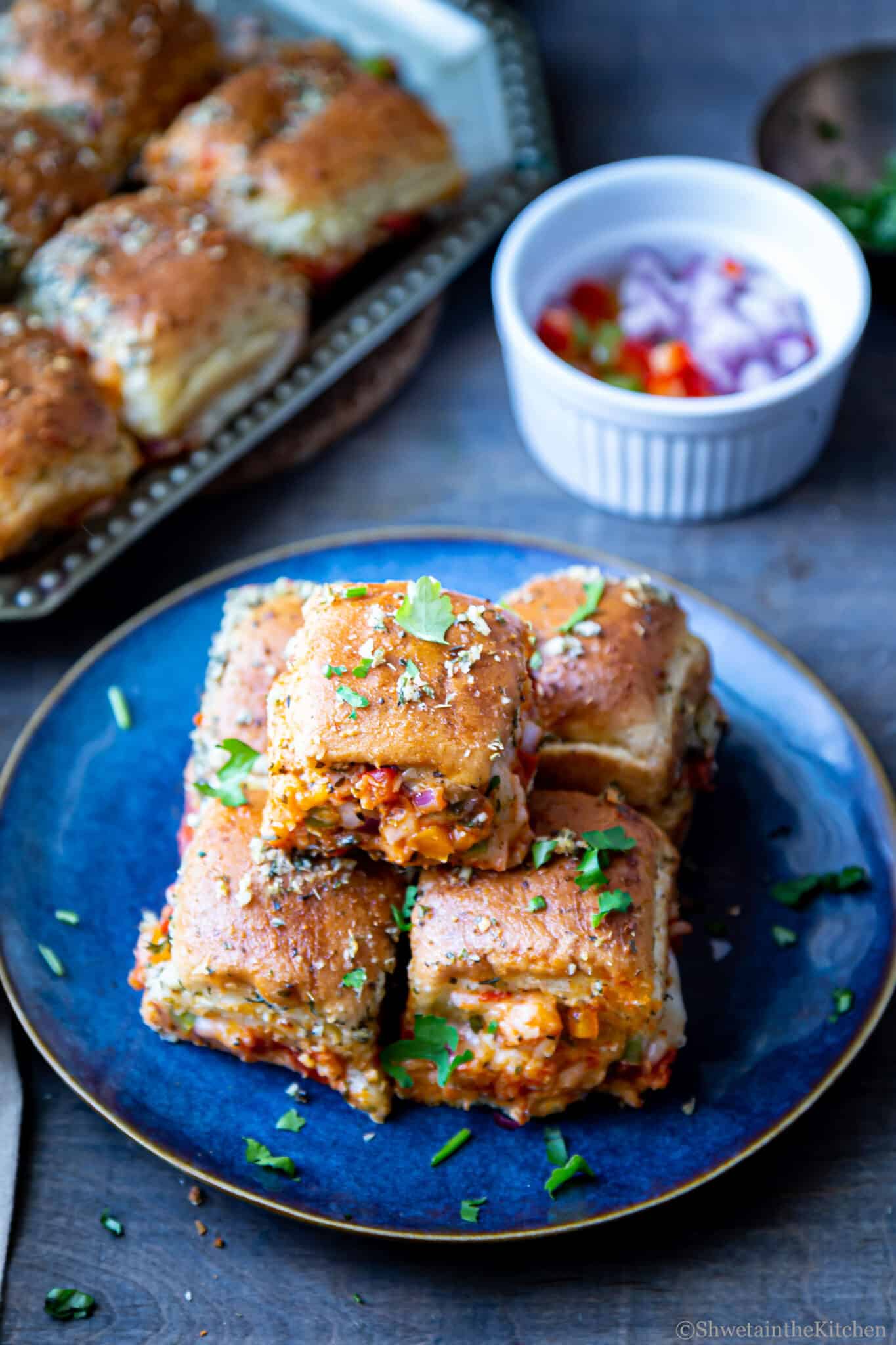 Veg Pizza Sliders - Shweta in the Kitchen