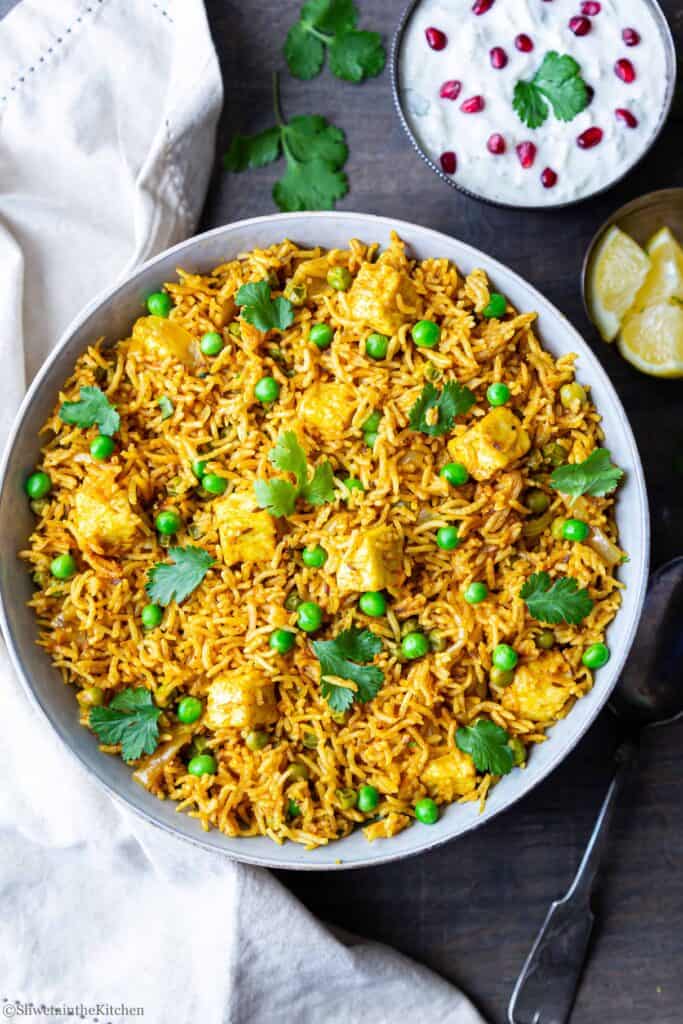 Matar Paneer Pulao - Shweta in the Kitchen