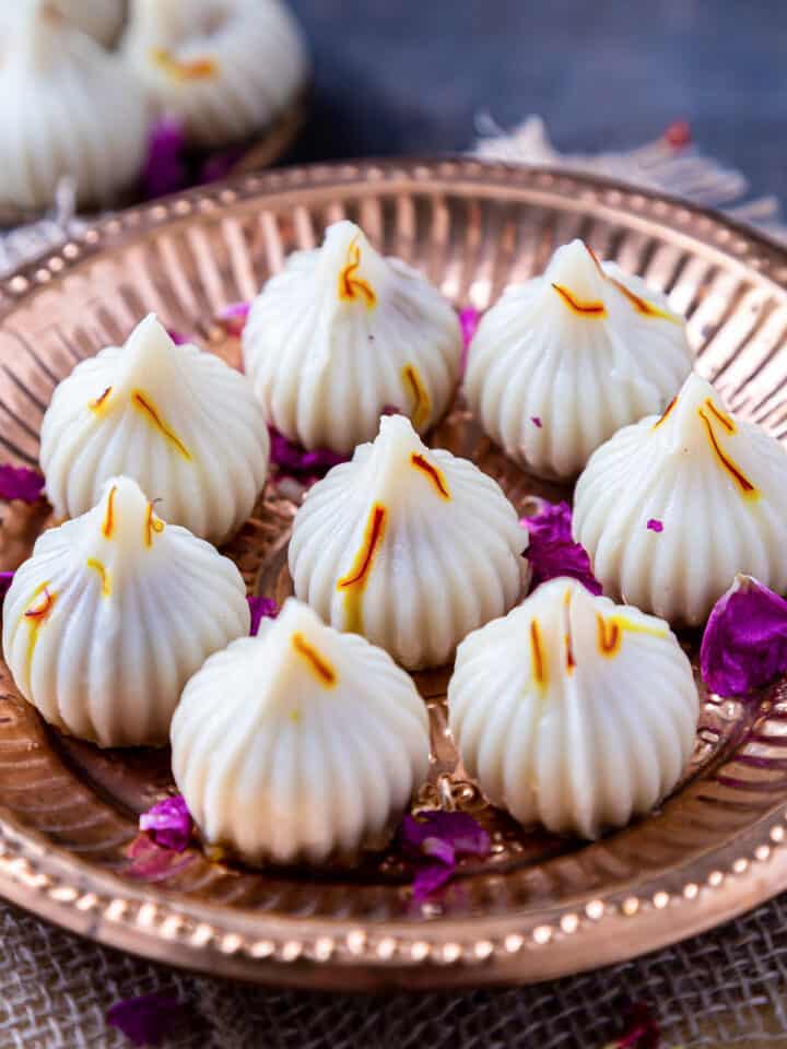 Kesar Mawa Modak | Khoya Modak - Shweta in the Kitchen