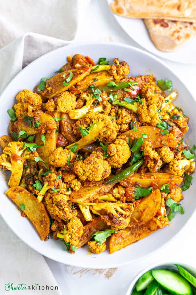 Punjabi Aloo Gobi Recipe (Potato and Cauliflower Curry) - Shweta in the ...