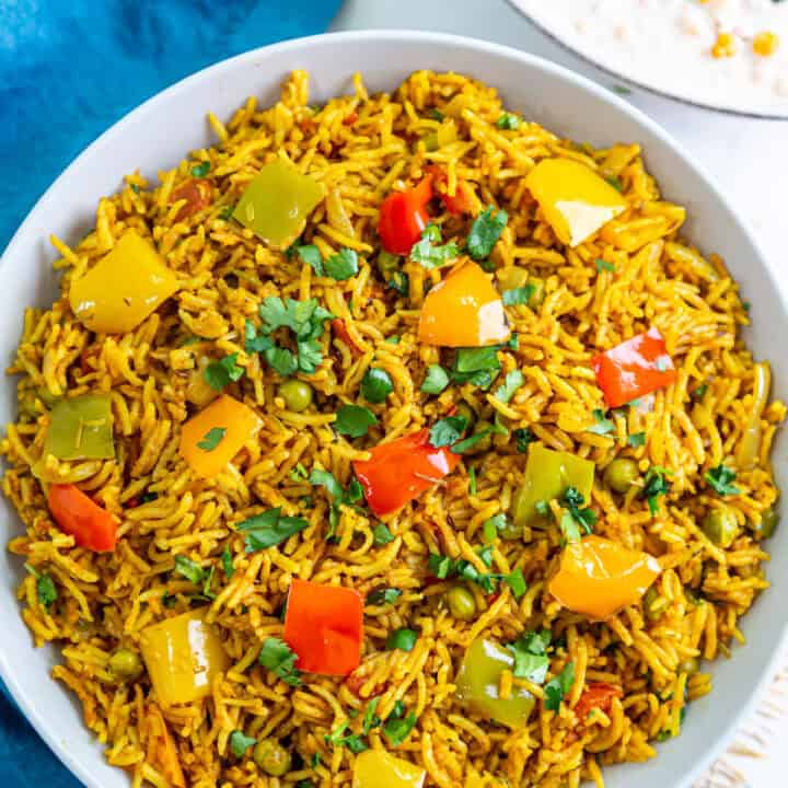 Capsicum Rice | Bell Pepper Rice (Indian) - Shweta in the Kitchen